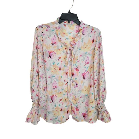 Unbranded | Tops | Colorful Peasant Boho Top Womens Pink Floral Print ...
